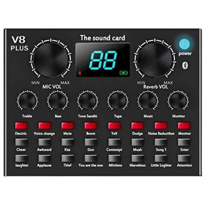 V8 plus Sound Card Audio Interface External Usb Live Broadcast ...