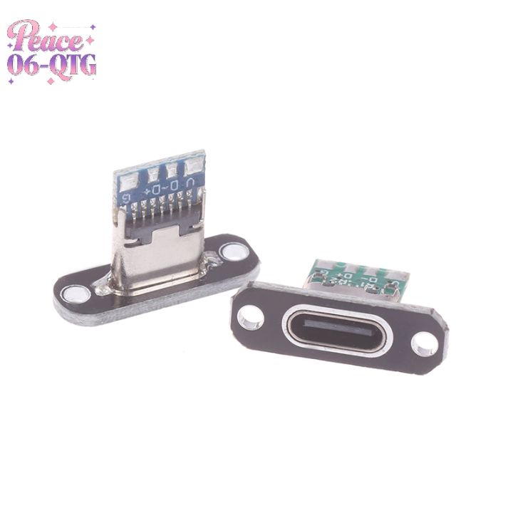 New 5Pcs USB 3.1 Type C Socket With Screw Fixing Plate Type-C USB Jack ...