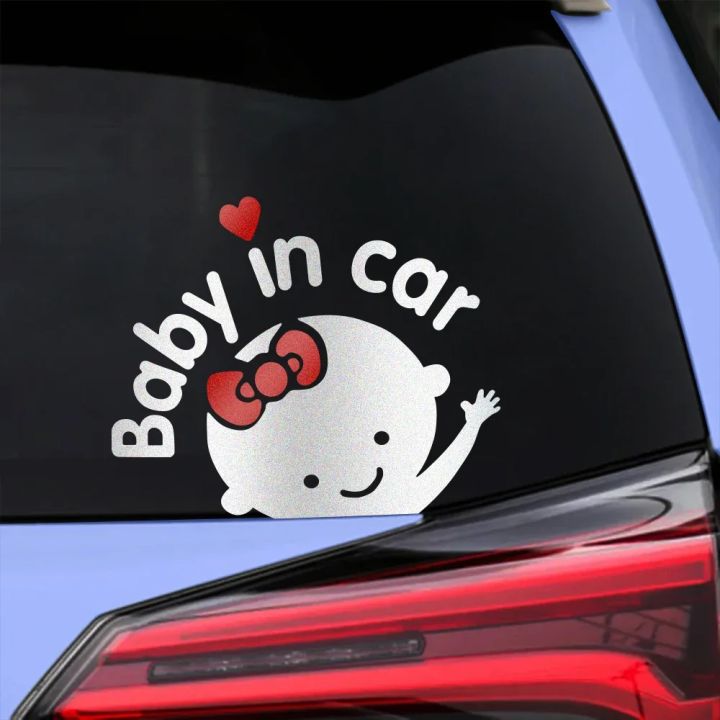 14.5x12cm Cartoon Stickers Baby In Car Auto Window Glass Funny Baby on ...