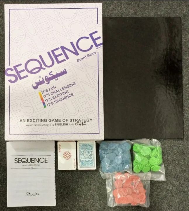 Sequence Board Game Size Hard Laminated Board with Plastic Cards | Daraz.pk