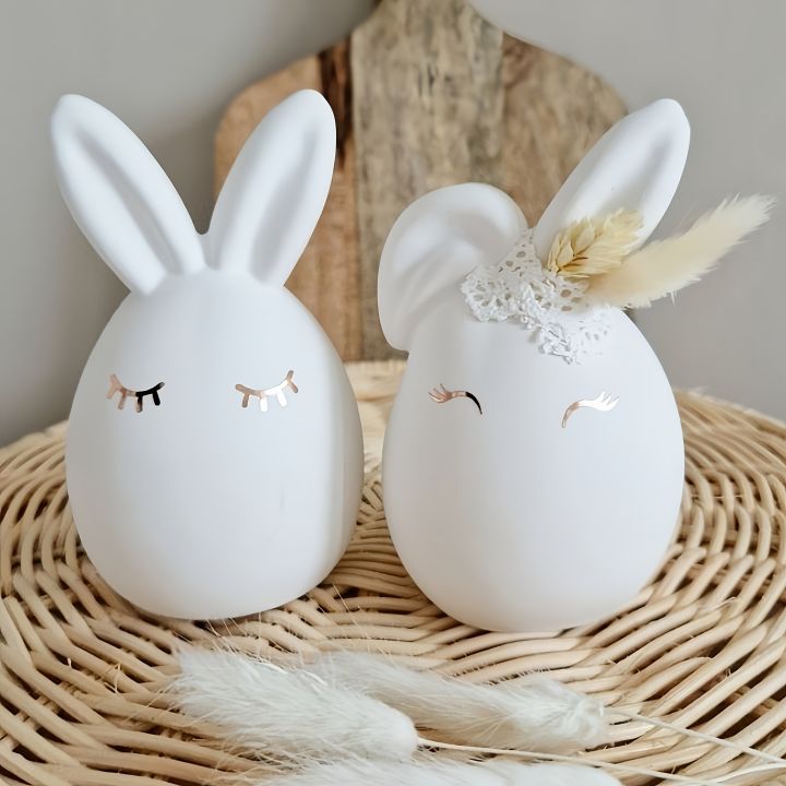 The Easter Egg Bunny Ear Candle Silicone Mold DIY Gypsum Concrete ...