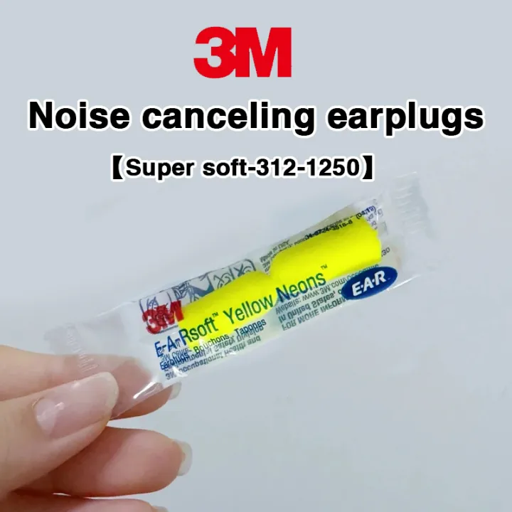 3M Noise-Canceling Earplugs Foam Noise Protection Sleep Industrial ...