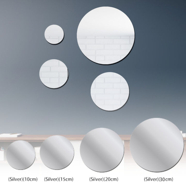 10-15CM Round Mirror Sticker Self-adhesive Bathroom Decorative 3D ...
