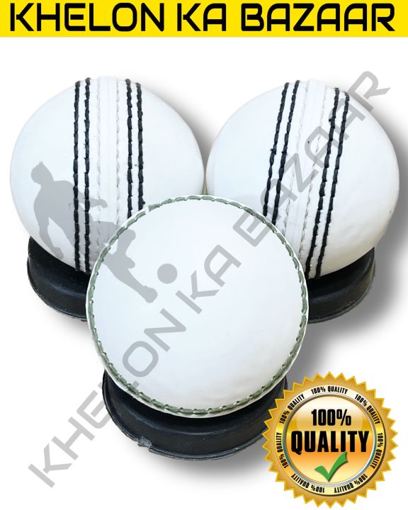White synthetic Practice Hard Ball (For Tape Ball Bat)- White HardBalls ...
