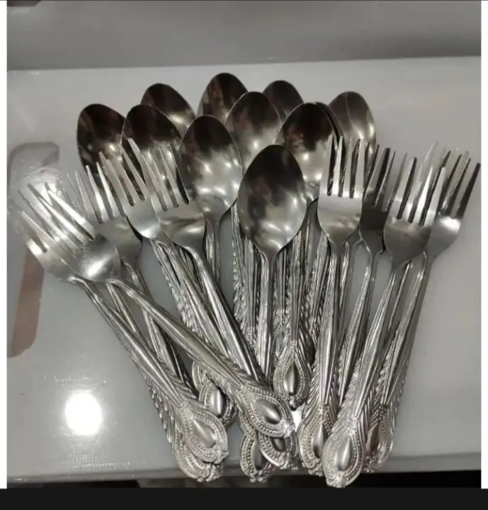 Stainless Steel Tea And Kata/Fork Spoon 24 pices Set - kitchen ...