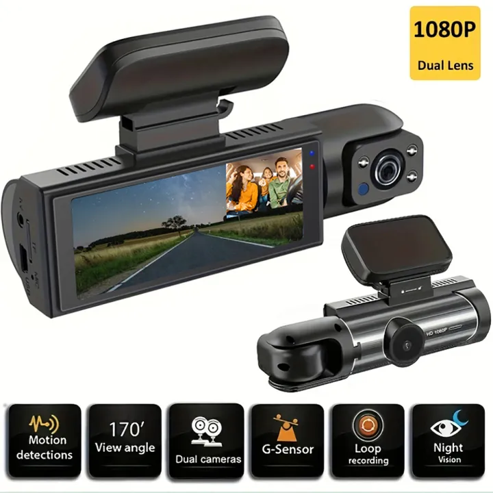 Dual Lens Car Camera DVR 1080P Front Interior View Dashcam Vehicle ...