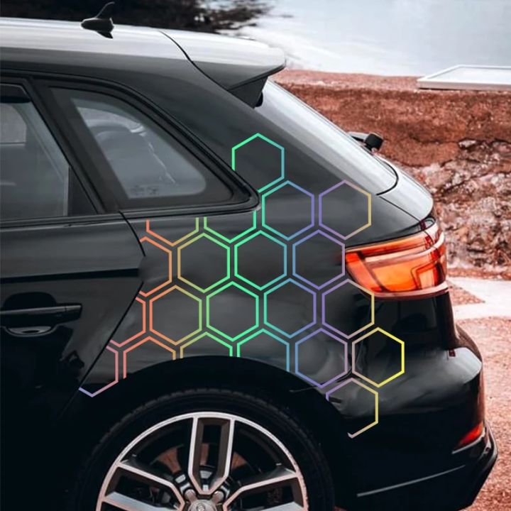 6PCS Honeycomb Car Stickers Auto Side Body DIY Sport Personalized ...