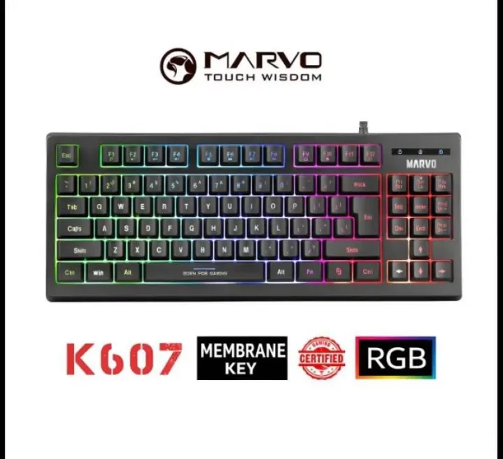 Marvo Scorpion K607 Membrane Gaming Keyboard with 3RGB Lighting Effect ...