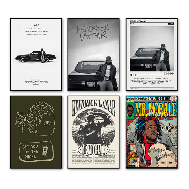 Hip Hop Rapper Kendrick Lamar GNX New Music Album Anime Poster Canvas ...