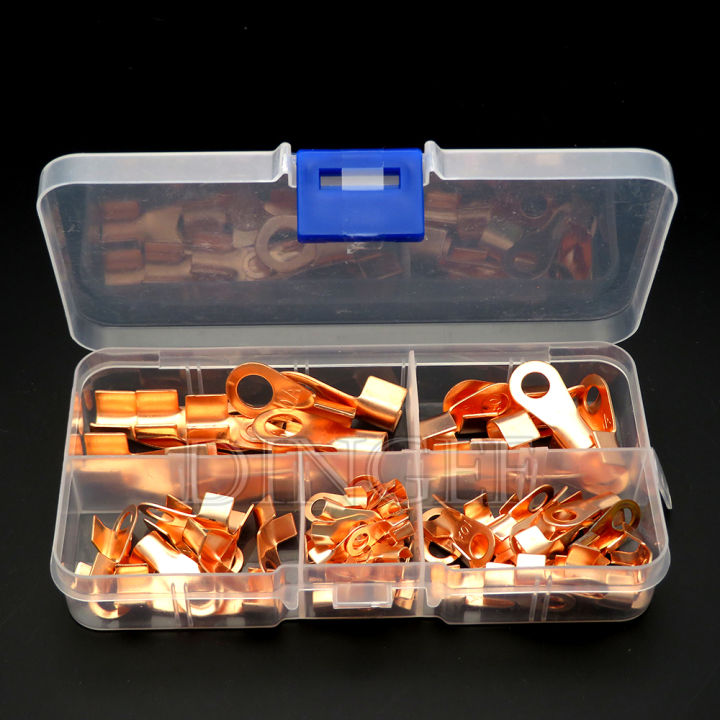 80pcs Copper Battery Cable Connector Terminal Open Lugs Wire Terminals ...