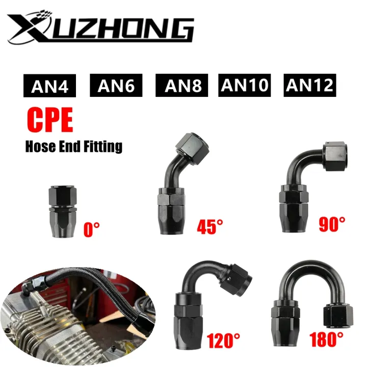AN4/6/8/10/12 Swivel Hose End Fitting Adapter Straight 0°/45°/90°/120°/180° Degree CPE Oil Fuel ...