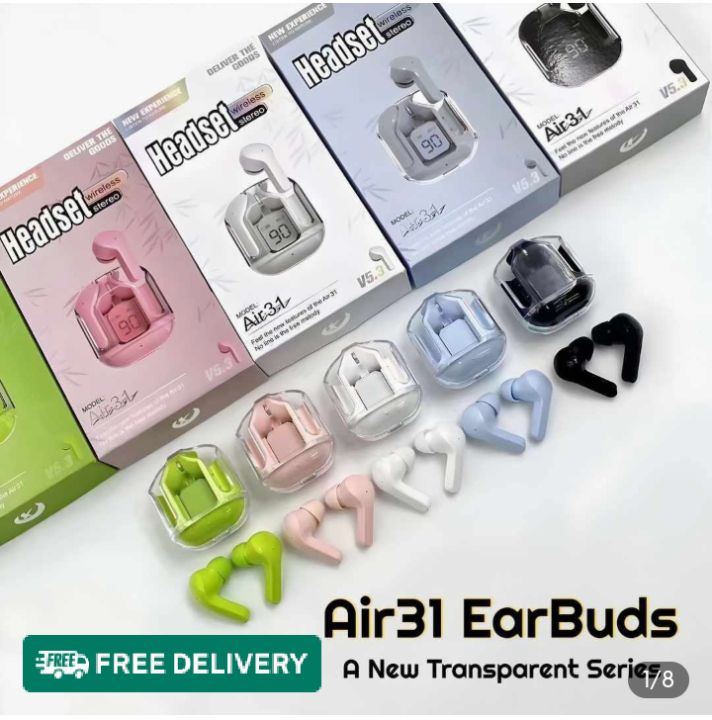 Air31 Earbuds Wireless Crystal Transparent Bluetooth Air31 Transparent ...