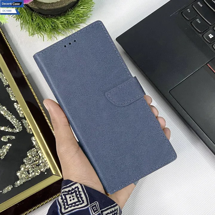 Samsung Galaxy S23 Ultra Cover - Blue - Premium Leather Business Wallet ...