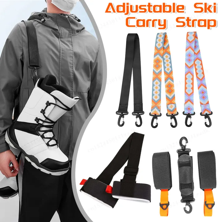 Adjustable Ski Pole Carrier Strap Nylon Ski Shoulder Hand Carrier Lash ...
