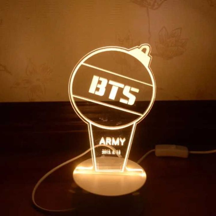 BTS ARMY Light Stick Plaque, BTS Acrylic Light Stick with LED Base ...