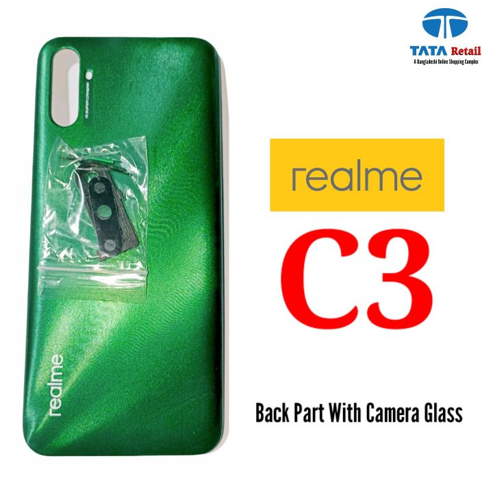 Realme C3 Back Part / Back Shell / Back Panel With Main Camera Glass By ...