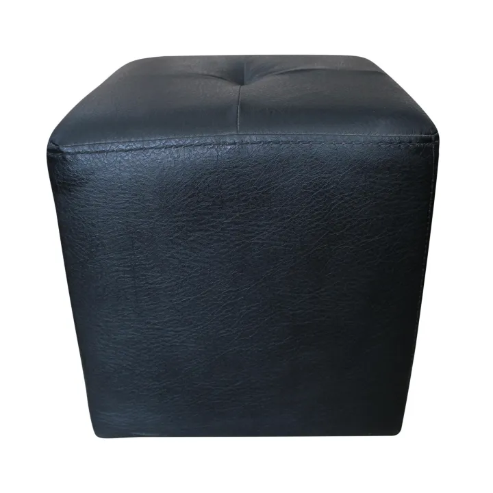 Square Shape Rexin Coated Puff Stool - Black | Daraz.com.np