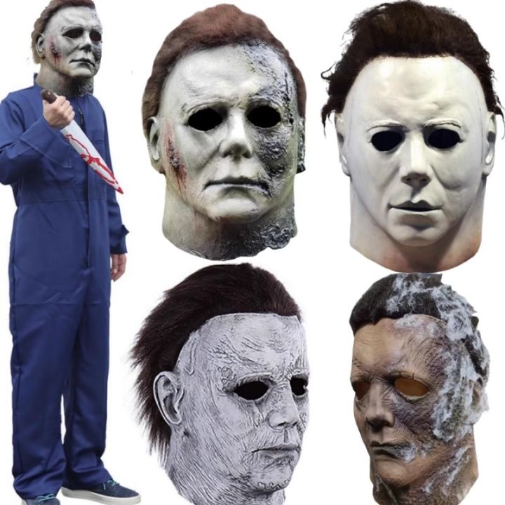 Halloween Michael Myers Mask Scary Killer Full Head Mask Creepy Fire ...