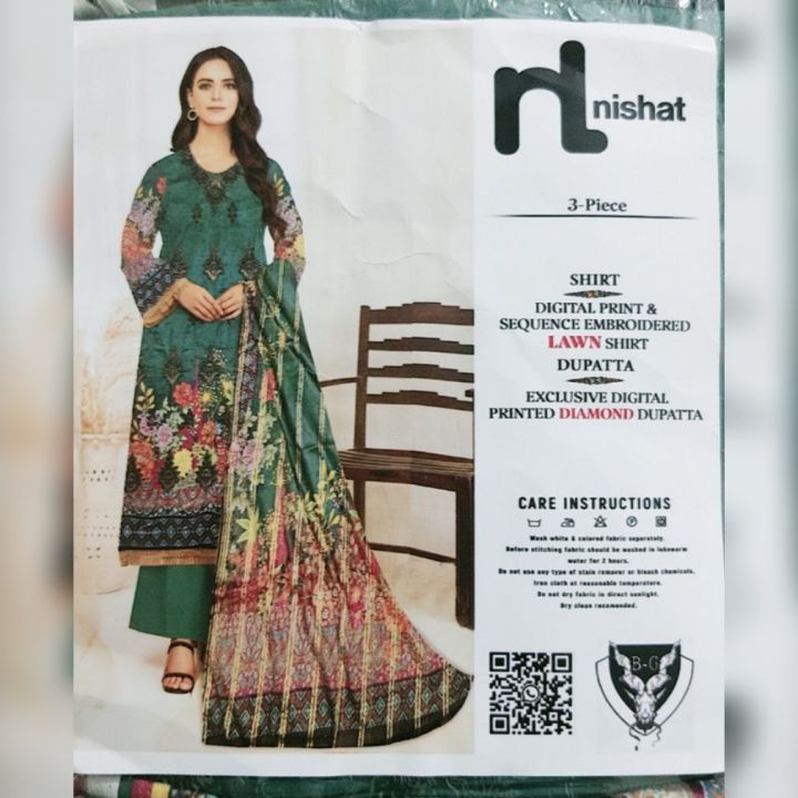 unstitch dress 3 piece suit nishat brand | Daraz.pk