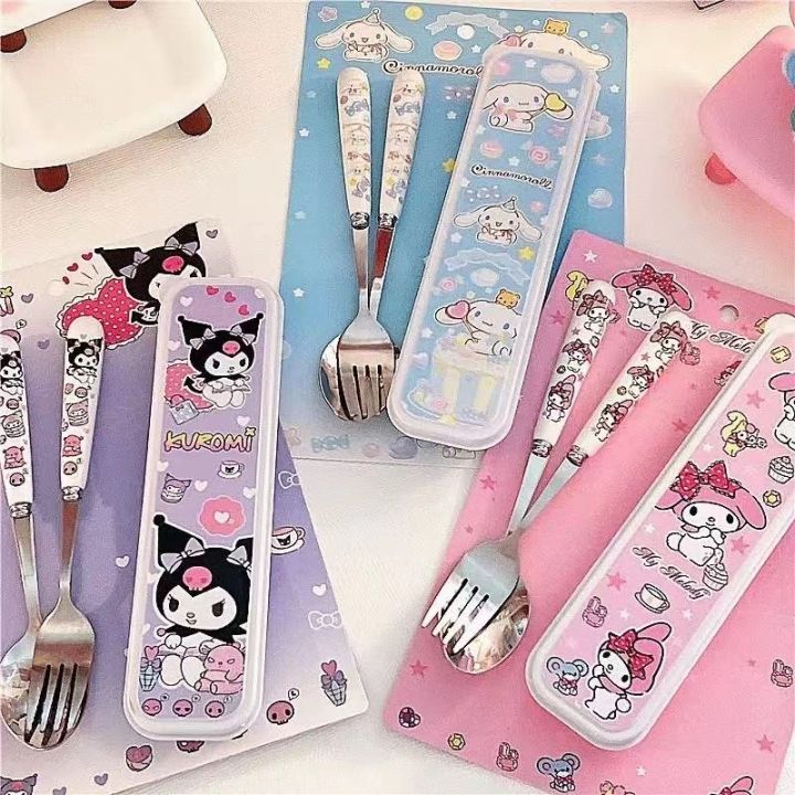 Cartoon Sanrio Merotti Kulomi Yugui Dog Pattern Portable Dinner Box Set ...
