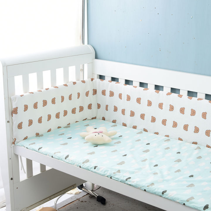 Baby Bed Crib Bumper U-Shape Detachable Zipper Cotton Padded Baby Crib ...