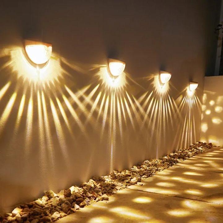 2PCS Solar LED Semicircular Fence Light Outdoor Night Light Lamps ...