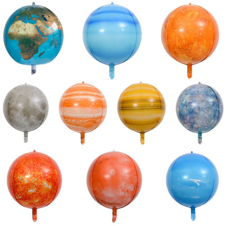 10pcs 4D Planetary Balloons Cosmic Planet Helium Ballon Mars Earth ...