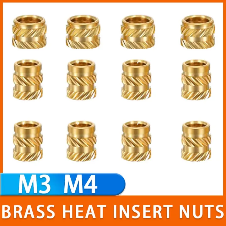 M3 M4 Heat Set Insert Nut, Brass Knurled Threaded Insert,Hot Melt ...