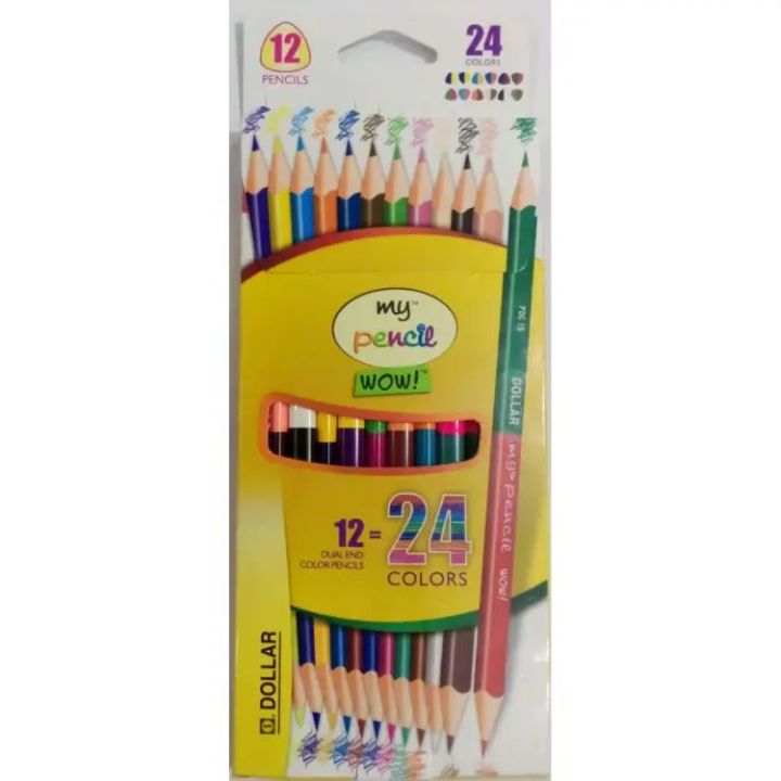 Dollar Color Pencils - 12 Dual End Color Pencils - 24 Colors - My ...