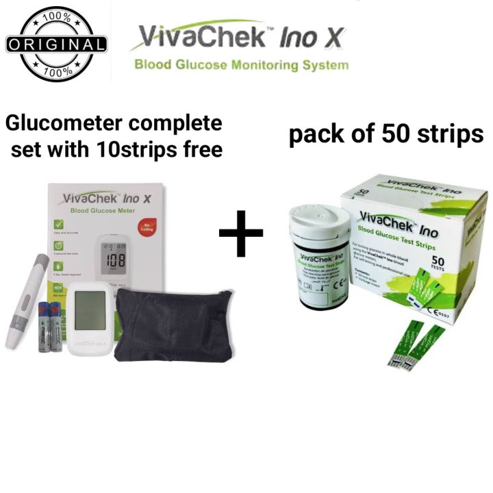 VivaCheck Ino X Glucose Monitoring Device – Blood Sugar Test Kit with ...