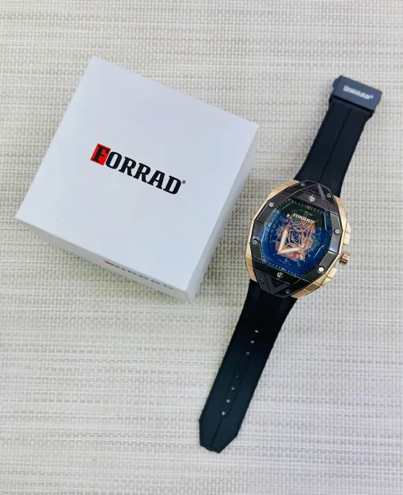 Forrad heavy head leather streb watch for men with box | Daraz.lk
