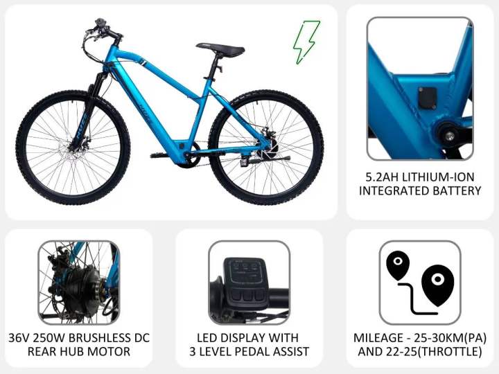 Nuze i1 26inch alloy electric bicycle with single speed system | Daraz.lk
