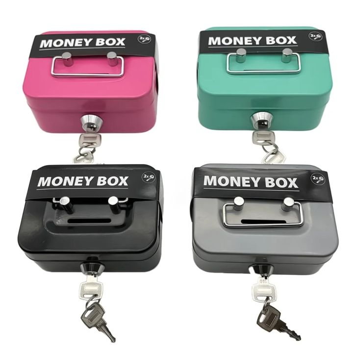 Money Safe Box Lockable Cash Box With Key,Portable Piggy Box Made Of ...