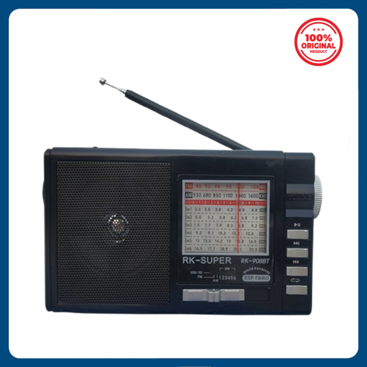 RK Super RK-908BT FM/ AM/ SW 8-Band Radio USB/SD Player with Bluetooth ...