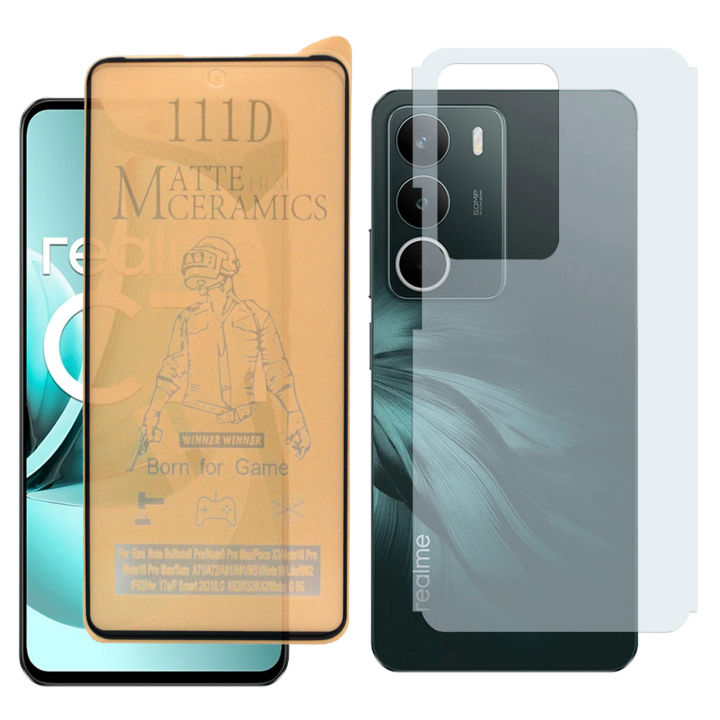 Realme C71 Ceramic Matte Screen Protector + Matte Back Skin - 2 in 1 ...