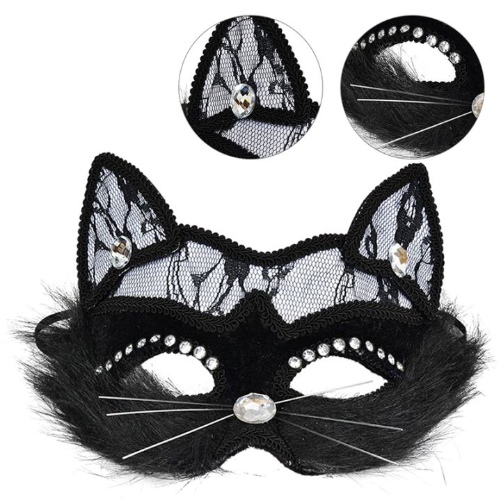 Sexy Women Girls Venetian Masquerade Mask Black Lace Cat Eye Mask Fancy ...