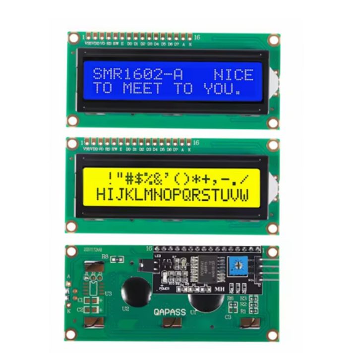 LCD1602 1602 LCD Module Blue / Yellow Green Screen 16x2 Character LCD Display PCF8574T PCF8574 ...