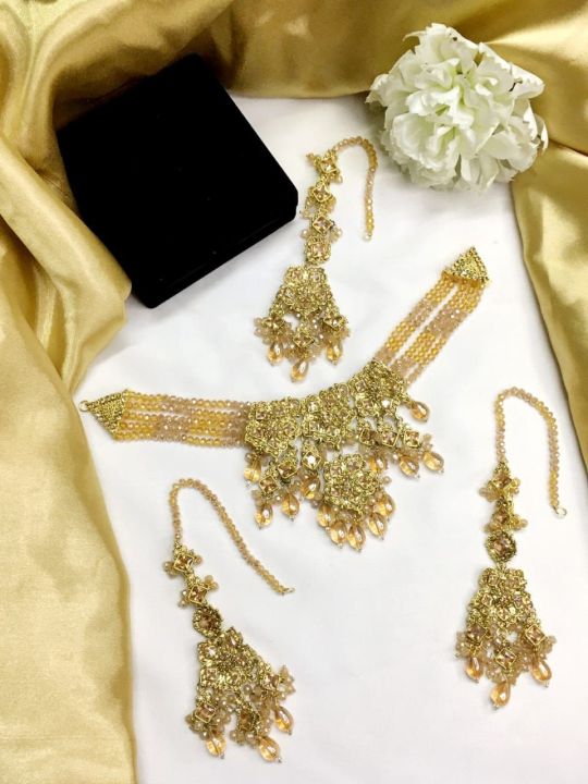 New Golden Heavy Wedding Jewellery Set | Ladies Jewellery | Aolo ...