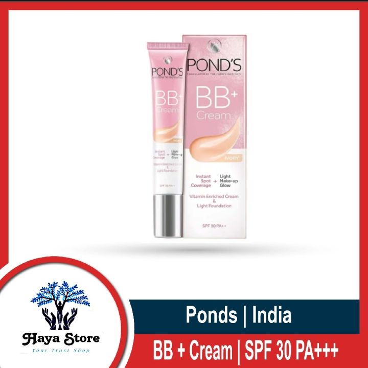Ponds BB+ Cream Instant Spot Coverage + Light Make-up Glow Ivory (18gm ...
