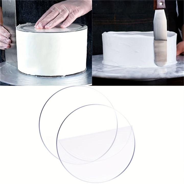 2pcs Acrylic Round Cake Disc 4/6/8/10inch Reusable Happy Birthday Cake ...