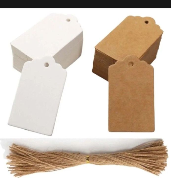 Plain tags, Kraft card Tags, Kraft Hanging Tags with Strings, Wrapables gift tags/kraft hang ...
