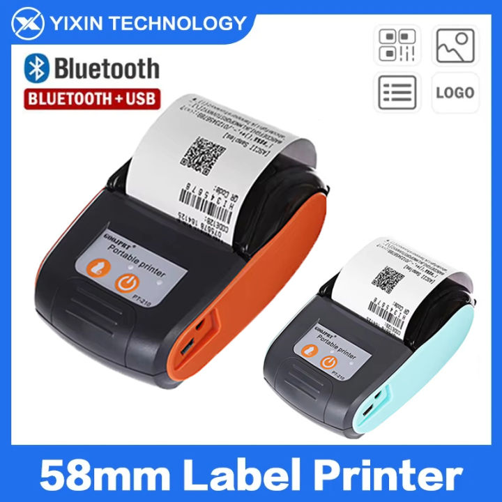 Mini 58mm Portable Thermal Printer Receipt Wireless Ticket Printer Lightweight Mobile Bluetooth ...