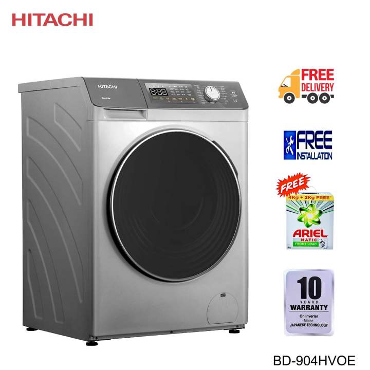 HITACHI 8kg Front Load Washing Machine BLDC Inverter 1200 RPM BD ...