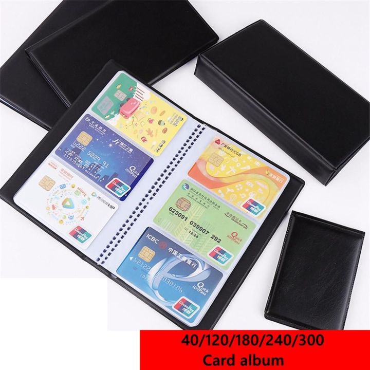 40/120/180/240/300 Leather Cards ID Credit Card Holder Book Case ...
