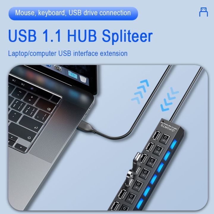 7 Port Usb Splitter Laptop Desktop Computer Expander Multifunctional ...