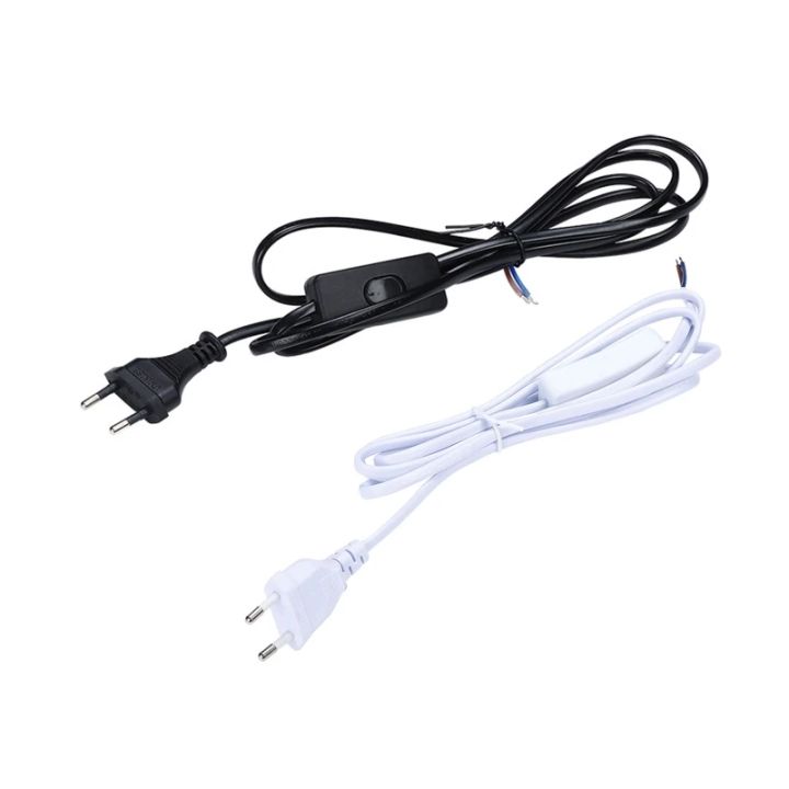 EU/US Plug LED Tube Power Extension Cable Desk Lamp Power Cord with On ...
