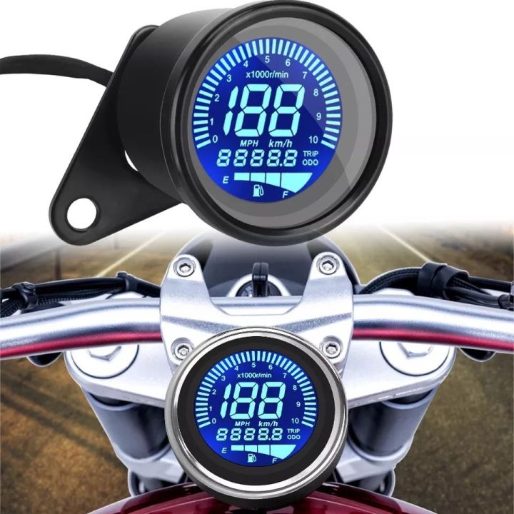 LED Motorcycle Digital RPM Speedometer Universal Scooter ATV Meter Fuel ...