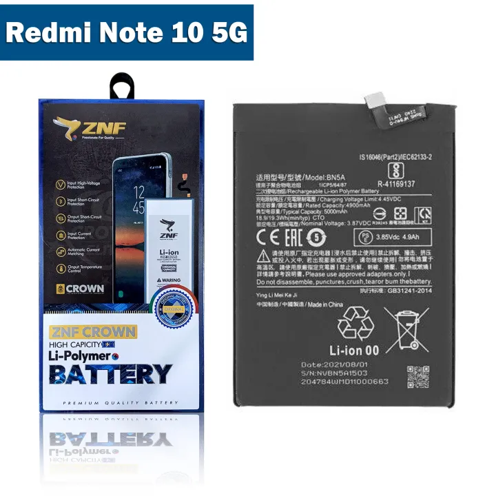 Xiaomi Redmi Note 10 5G Battery BN5A – Original ZNF 5000mAh High ...