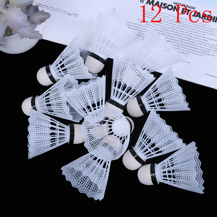 12Pcs Plastic Badminton Shuttlecock Lightweight For Practice Portable ...