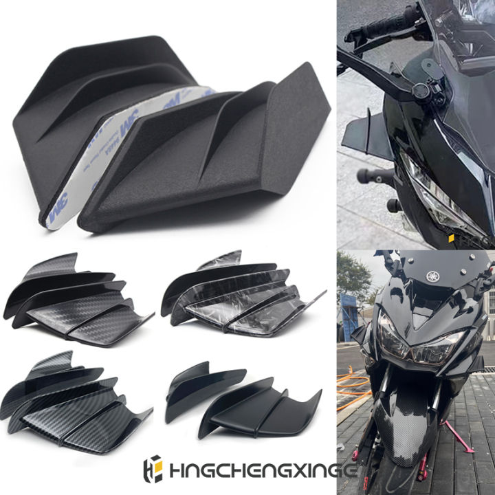2X Universal Motorcycle Winglet Aerodynamic Spoiler Wing with Adhesive ...
